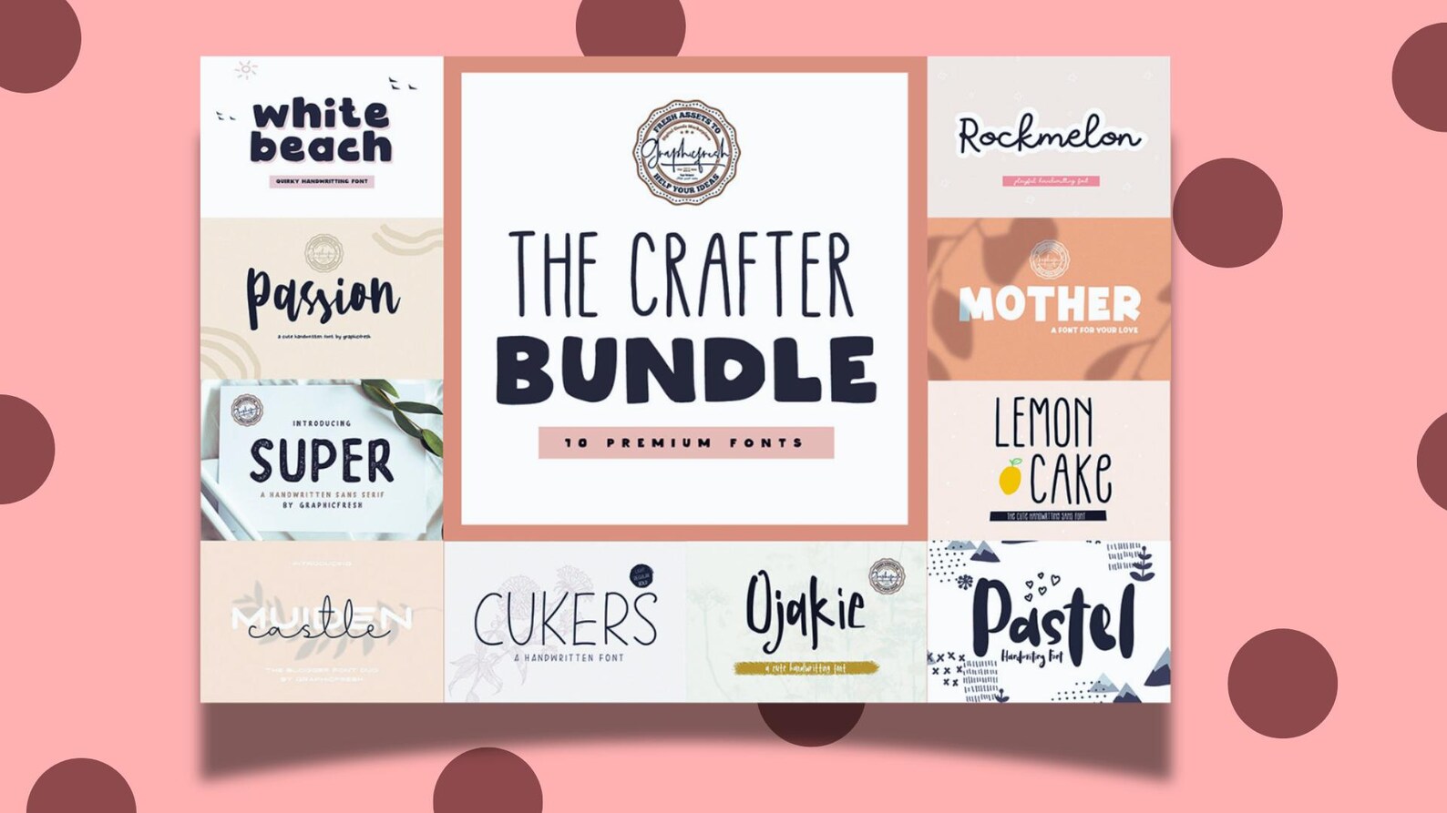 The Crafter Font Bundle, Wedding Font SVG Bundle, Handwritten Fonts - Etsy
