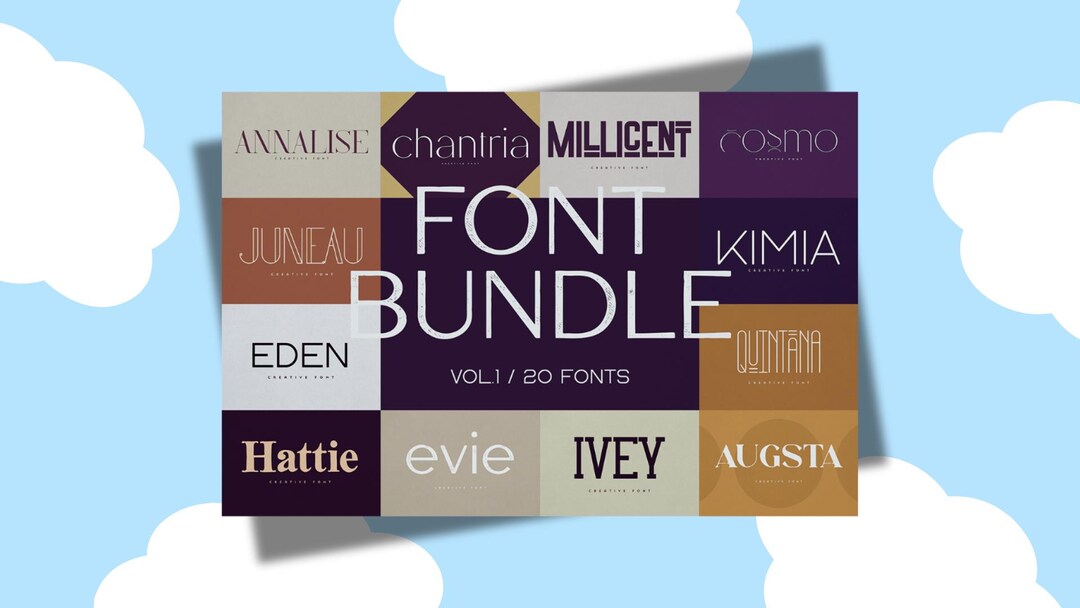 Font Bundle Volume 1 20 Fonts, Handwritten Font, Wedding Font, Modern ...