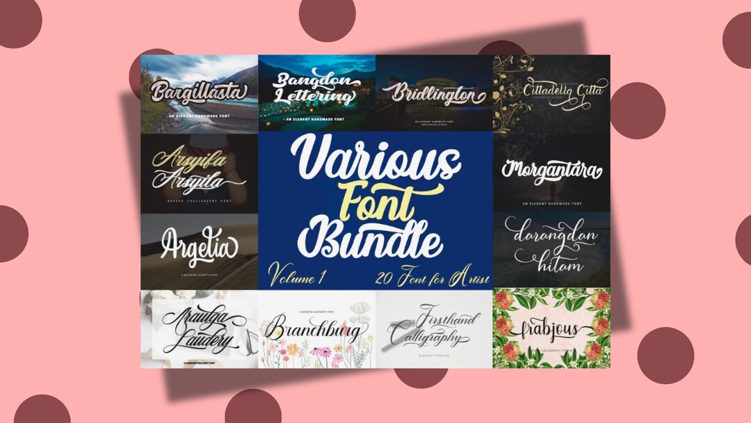 Various Font Bundle Volume 1, Wedding Font SVG Bundle, Handwritten ...