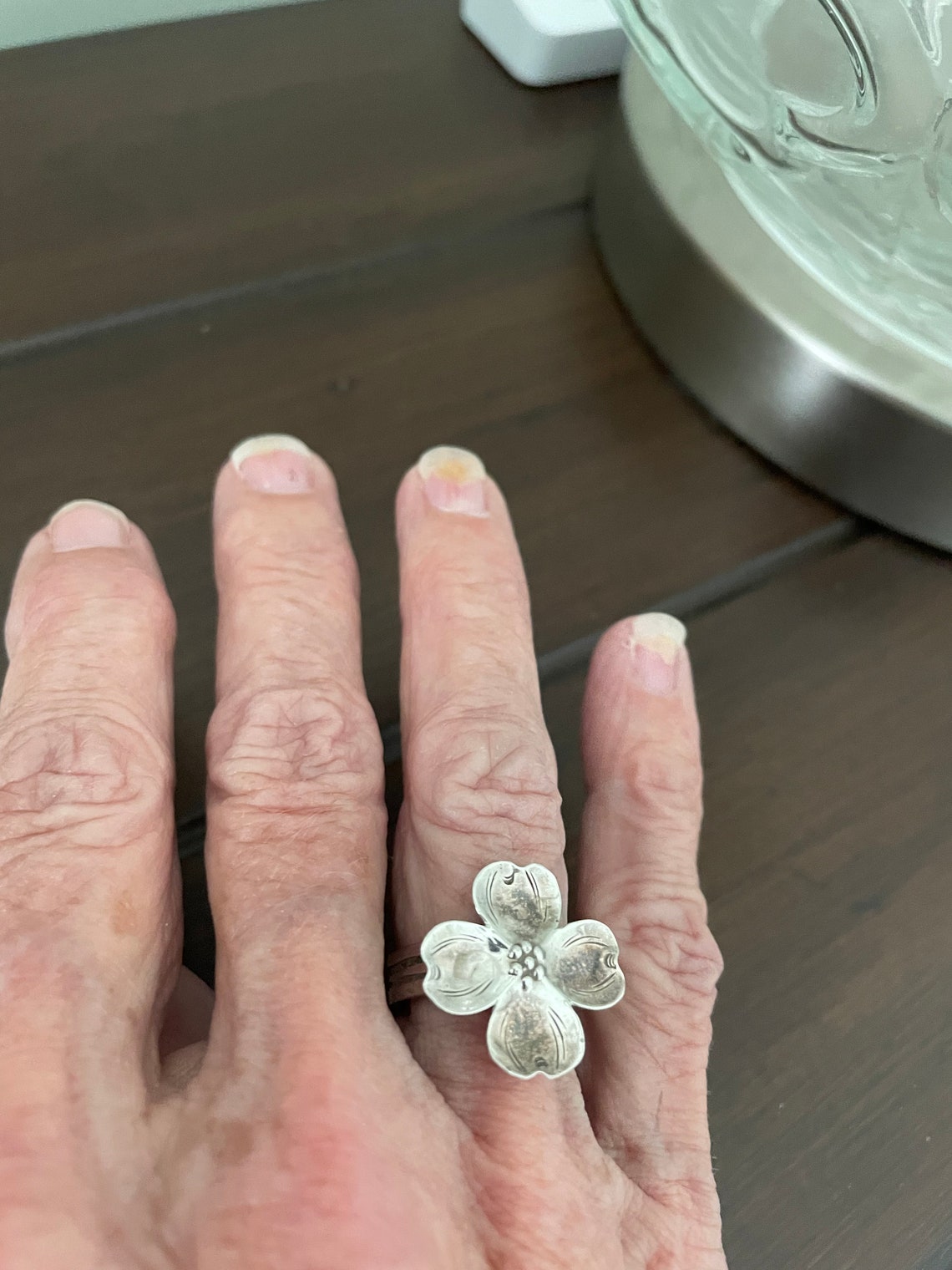 Sterling Silver Hand Forged Dogwood Ring Custom Order - Etsy