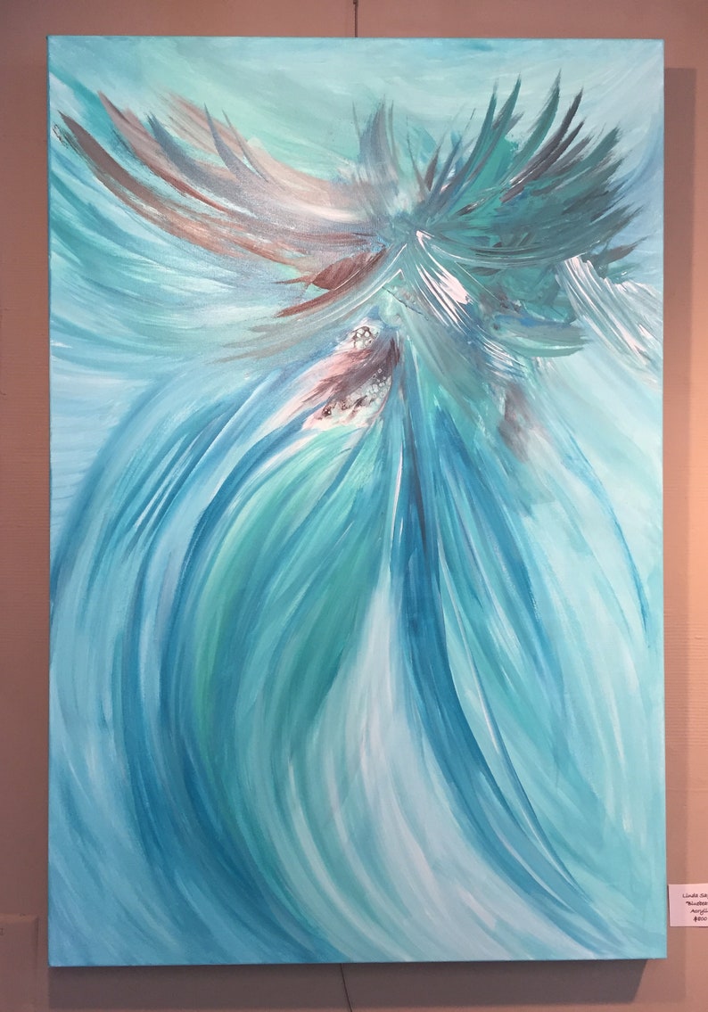 Blue Bromelia Original Acrylic Painting 36 X 24 - Etsy