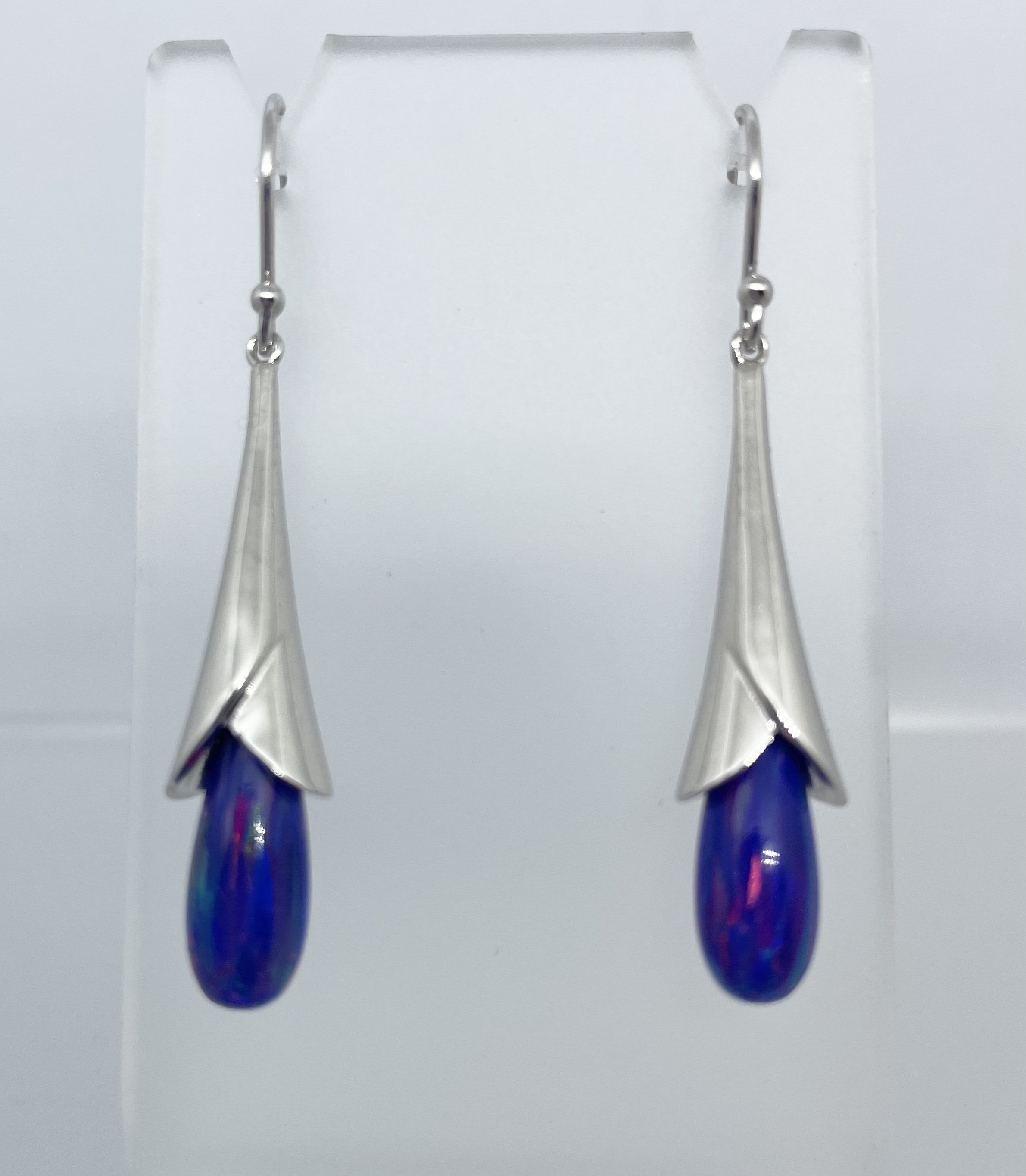 Australian Blue Starry Night Opal Neklace and Earrings Set - Etsy