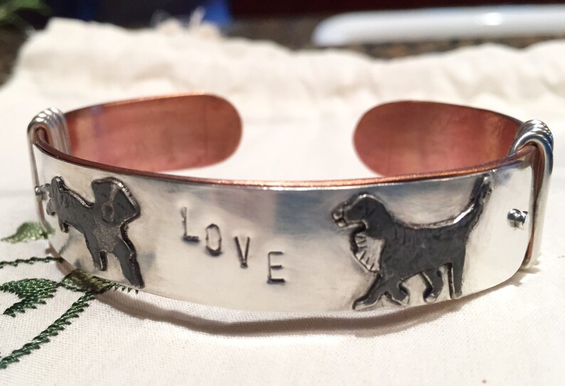 Bernese Mountain Dog Breed Copper and Sterling Memory Cuff - Etsy