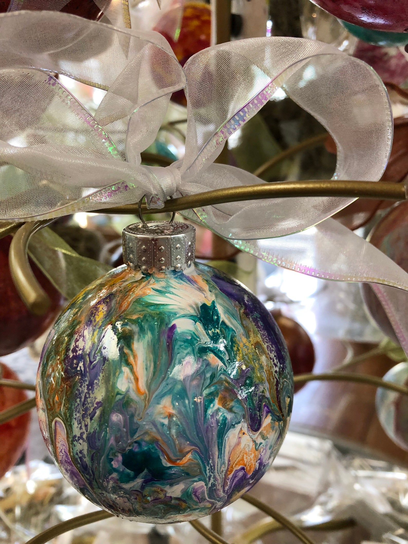 Hand Painted Glass Ornament - Etsy