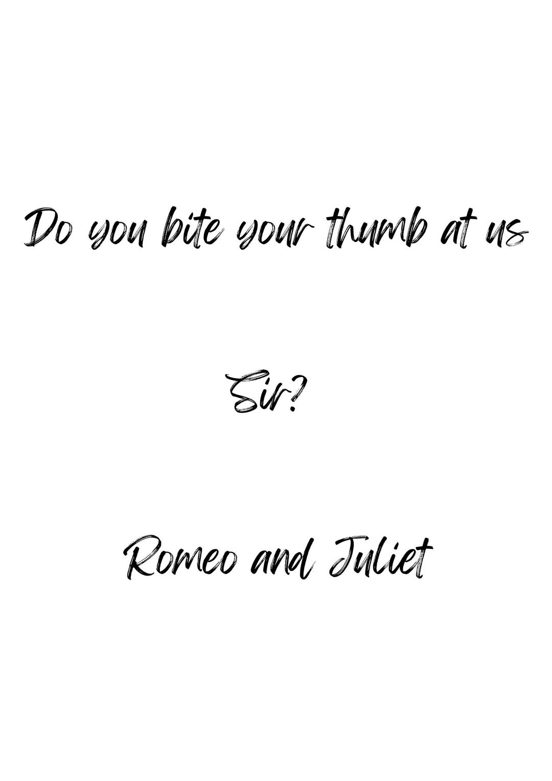 Shakespeare Quote Poster - Romeo and Juliet Wall Art - Simply ...