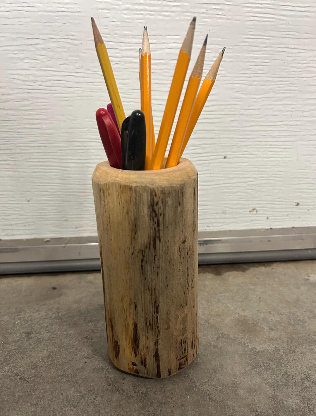 Log Pencil Holder for Desk - Etsy