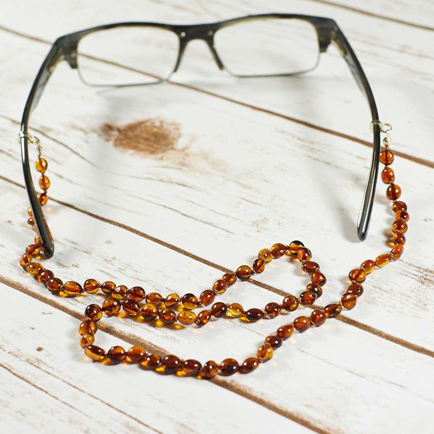 Baltic Amber Eyeglasses Cord, Genuine Amber Beads Sunglasses Chain ...