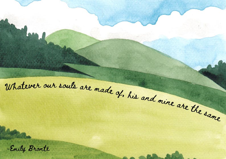 Emily Bronte Wuthering Heights Quote Print A4 - Etsy