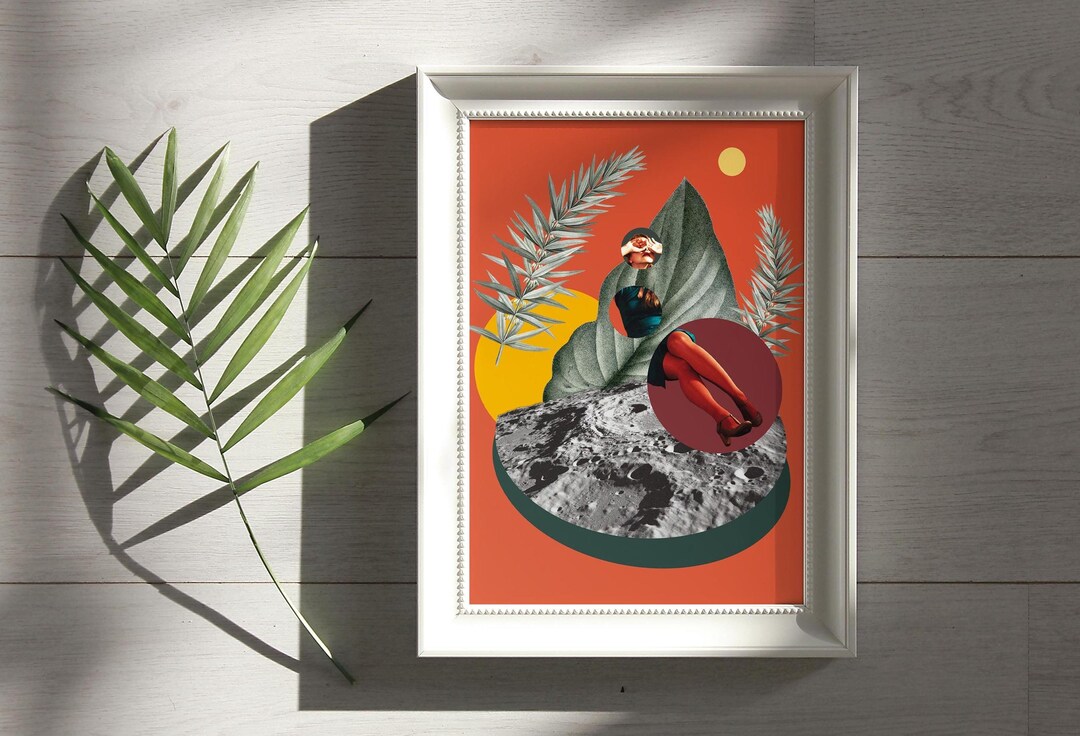 Poster Safe Place, Digital Poster and Print, Retro Illustration ...