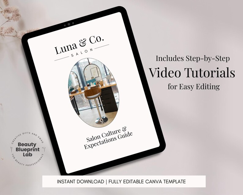 Editable Salon Team Standards Core Values Template | Employee Handbook ...