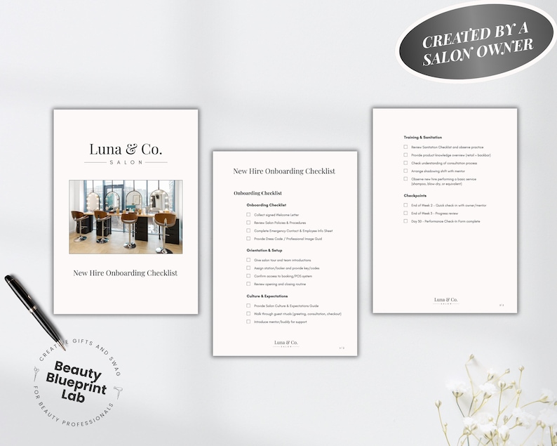 Salon Checklist Template Employee Onboarding Guide Pdf Editable ...