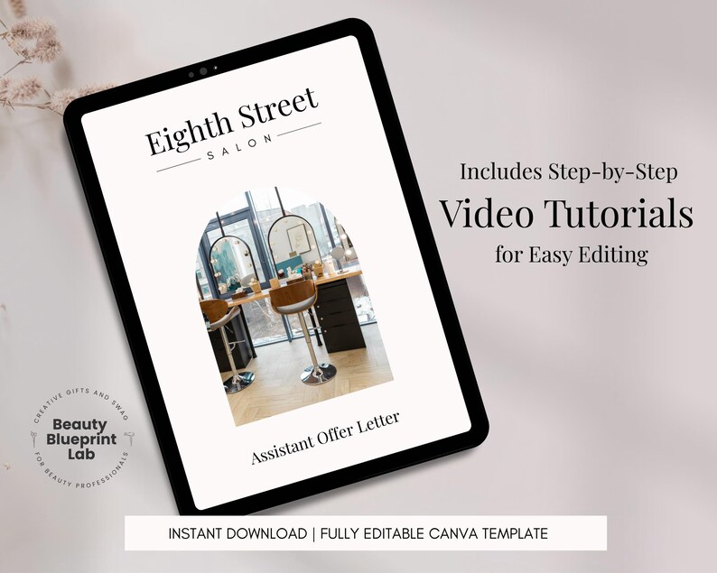 Editable Salon Assistant Offer Letter Template: New Hire Onboarding ...