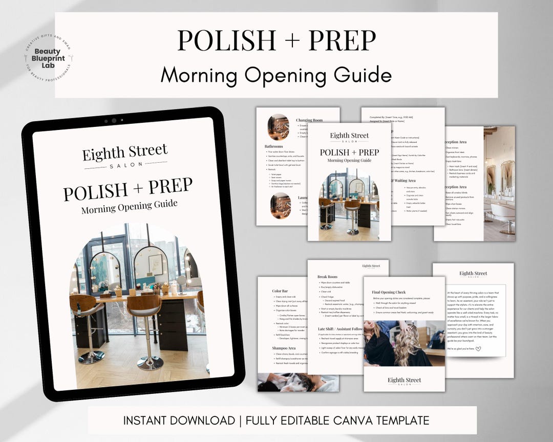 Salon Opening Duties Checklist Morning Routine Guide for Stylists ...