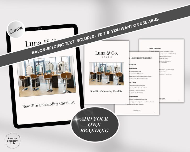 Salon Checklist Template Employee Onboarding Guide Pdf Editable ...