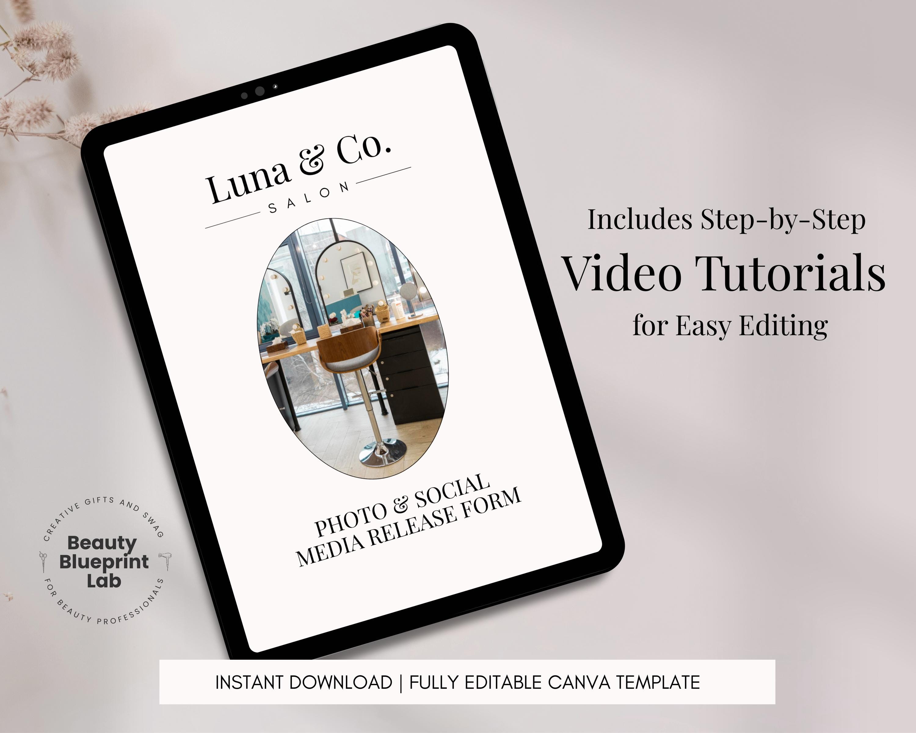 Salon Photo Release Form: Editable Client Consent Canva Template ...