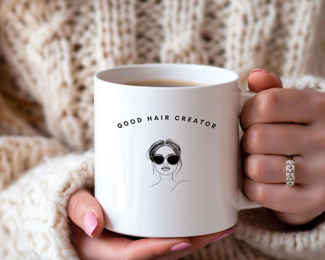 Hair Stylist Mug Minimal Line Art Coffee Cup Gift for Cosmetologists ...