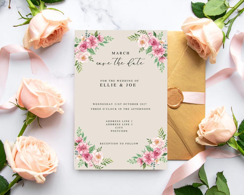 Editable Wedding Invitation Template | Instant Download | Minimal ...