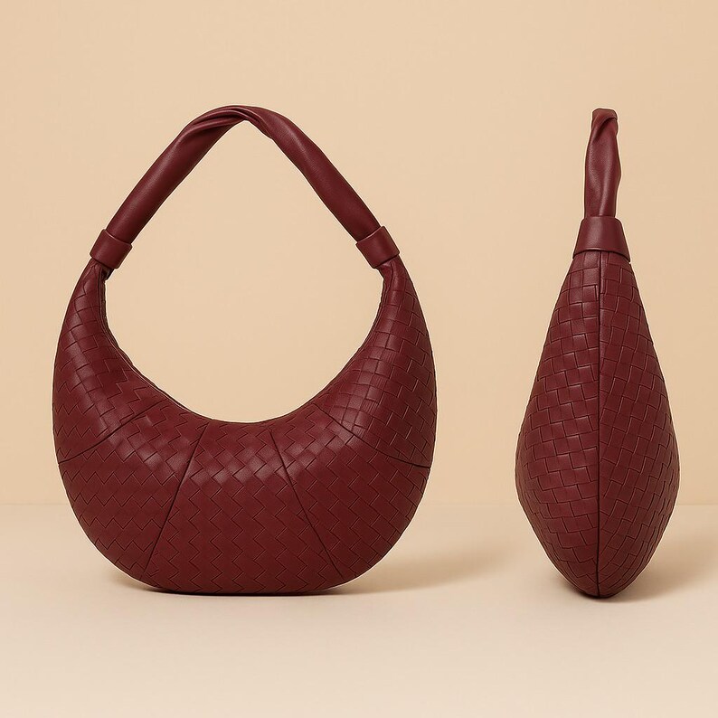 Luxury Woven Crescent Hobo Toth Bag | Old Money Style Half Moon ...