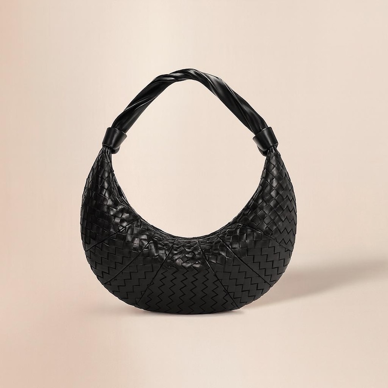 Luxury Woven Crescent Hobo Toth Bag | Old Money Style Half Moon ...