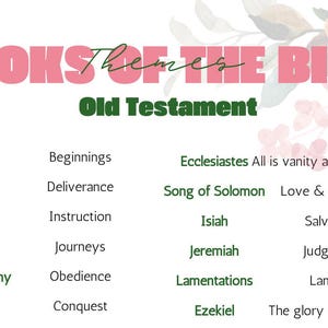 Books of the Bible Theme Reference Sheet - Etsy
