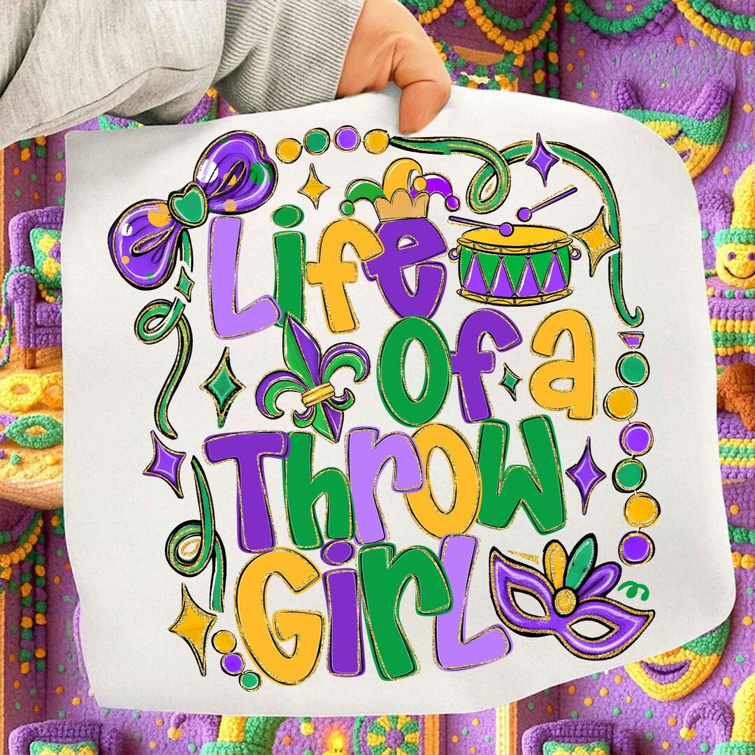 Mardi Gras Life of a Bead Throw Girl Png, Louisiana Mardi Gras Festival ...