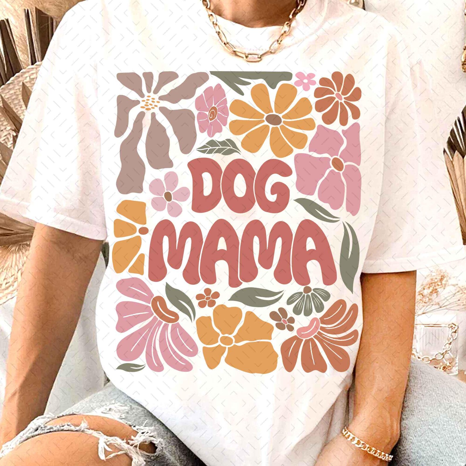 Boho Dog Mama Floral PNG, Dog Mama Png, Dog Lover Png, Mom Life Png ...