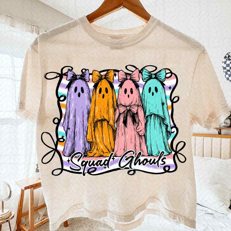Squad Ghouls PNG Coquette Gothic Halloween Design, Iridescent Ghost ...