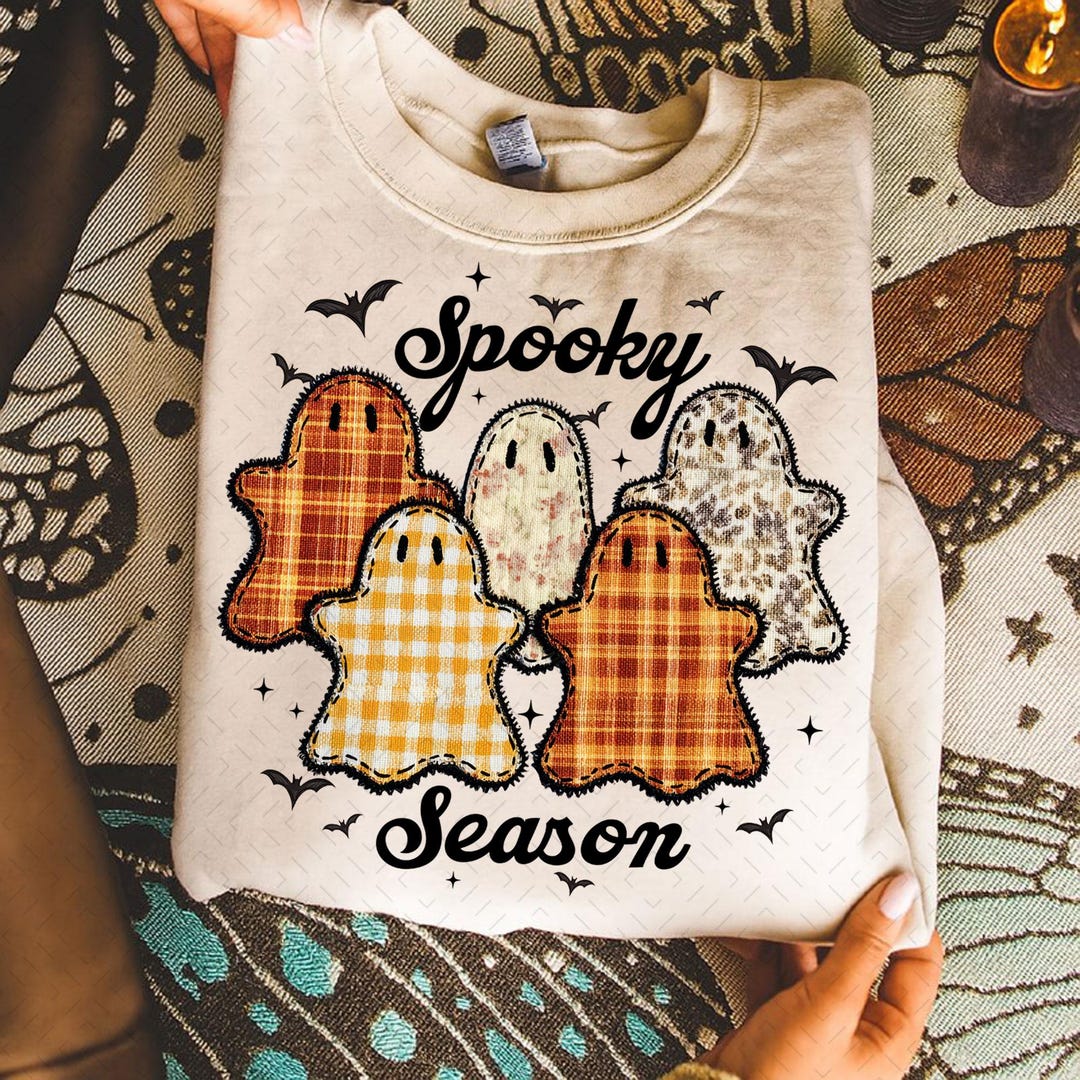 Preppy Spooky Season Png, Floral Ghost Patchwork Png, Fall Pumpkin Png ...