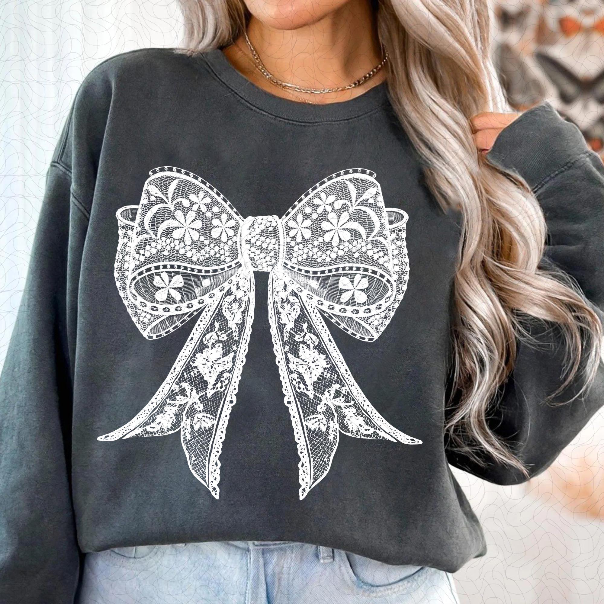 Lace Bow PNG Bundle Coquette, Floral, Chinoiserie, and Black & White ...