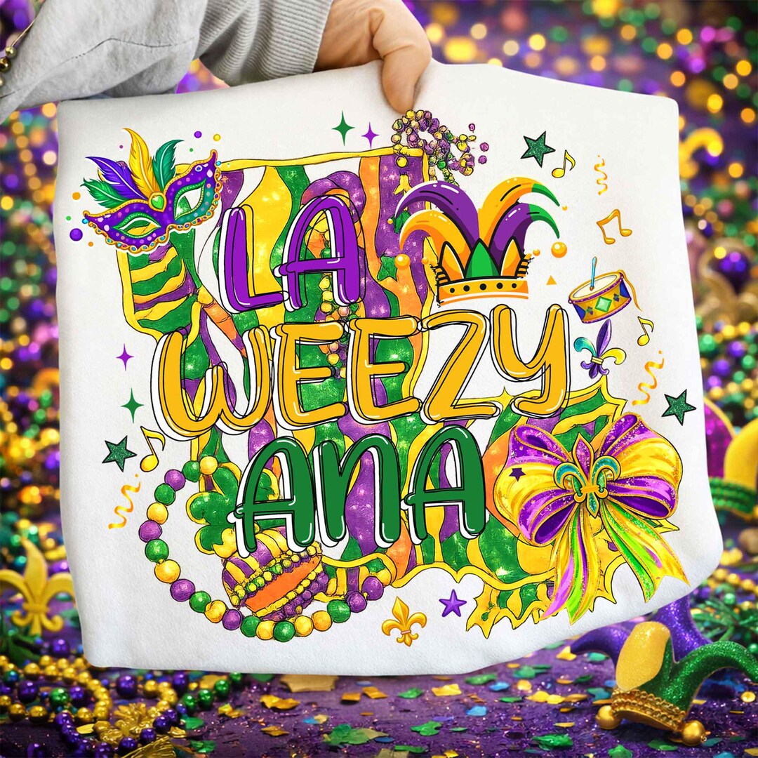 La Weezy Ana Mardi Gras PNG, Fat Tuesday, Louisiana Map Design ...