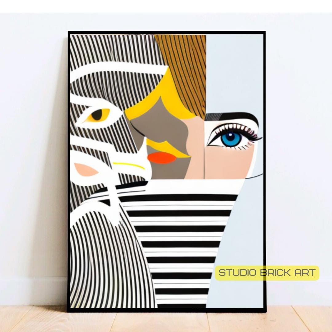 Abstract Face Art Colourful Aesthetic Poster - Strong Imagination (A3 ...