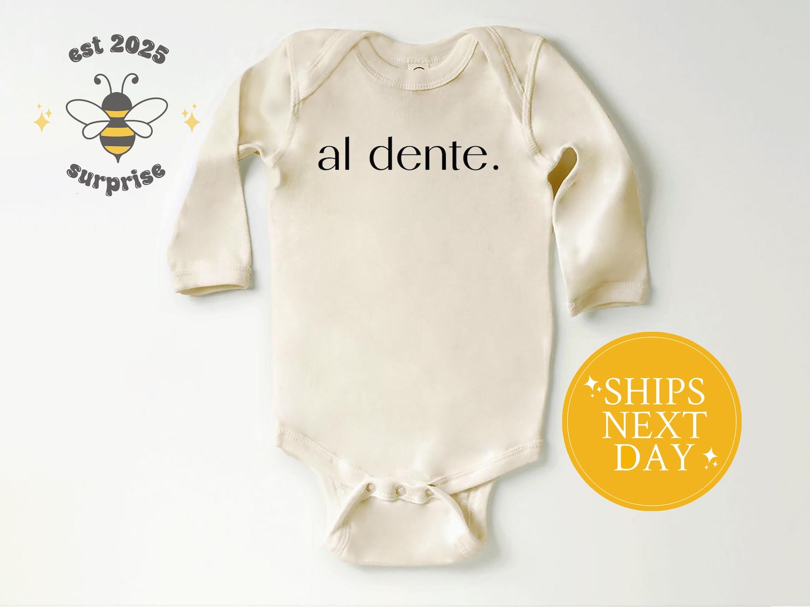 Al Dente. Funny Baby Bodysuit – Pasta Pun Newborn Gift – Minimalist ...