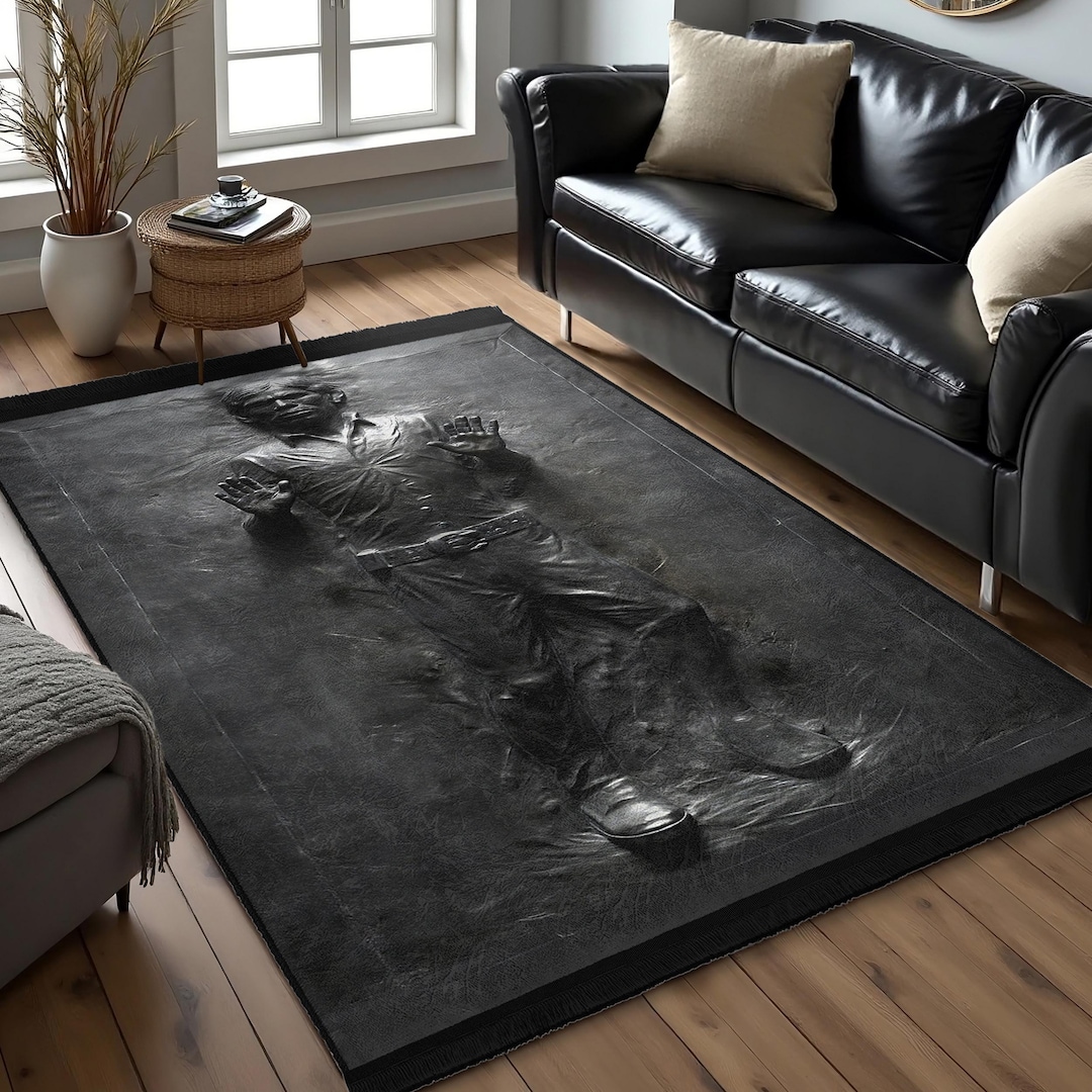 Space Carbonite Design Area Rug-dark Galactic Icon Accent Carpet-modern ...