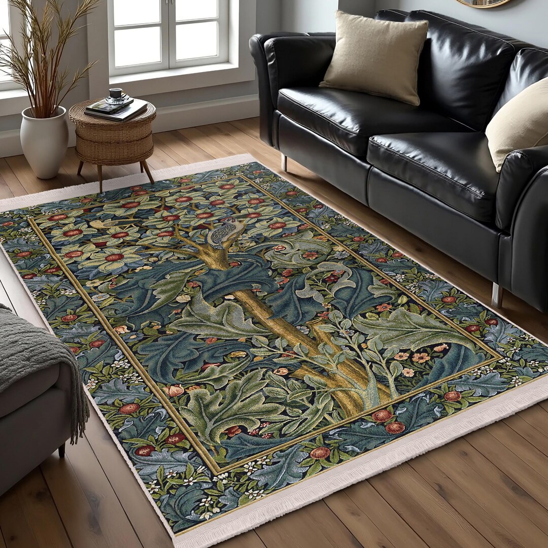 Forest Tree Art Area Rug-william Morris Tree of Life Rug-nature ...