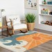 Sunshine Wave Design Kids Room Rug-orange Sunburst Ocean Nursery Carpet ...