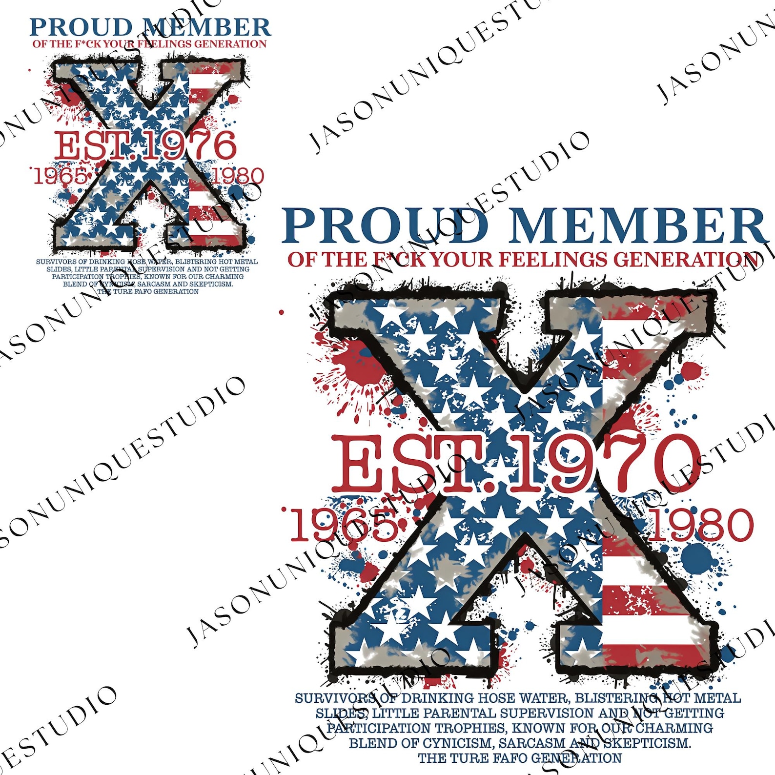 Custom Est. Year Flag FAFO Gen X SVG Png, Funny Generation 1965-1980 ...