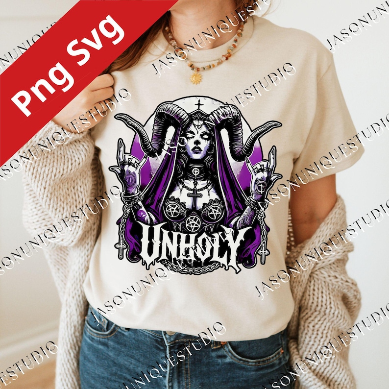 Unholy Devil Nun PNG Svg, Dark Nun Halloween Clipart, Gothic Horror ...
