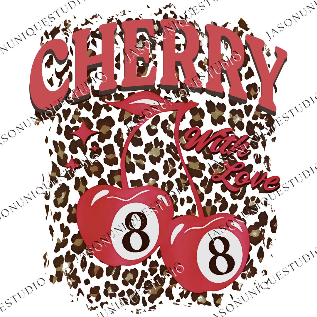 Cherry Leopard SVG PNG, Cherries Graphic Design, Trendy Fruit Clipart ...