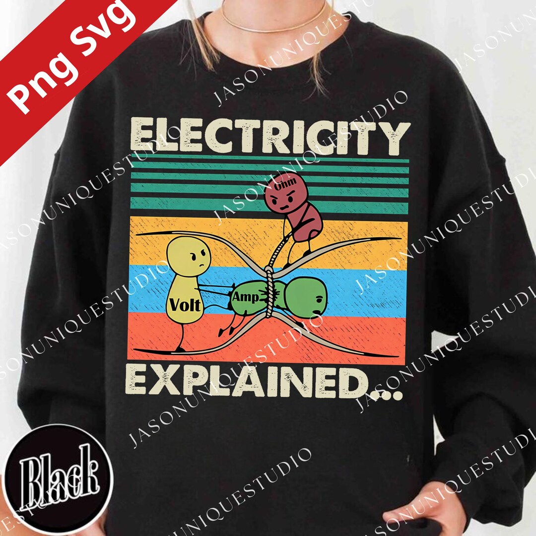 Electricity Explained PNG Svg, Electrician Digital Design, Ohm's Law ...