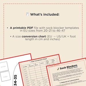 Sock Blocker Templates PDF Printable Sock Blocking Tool Knitting ...
