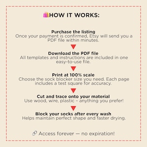 Sock Blocker Templates PDF Printable Sock Blocking Tool Knitting ...