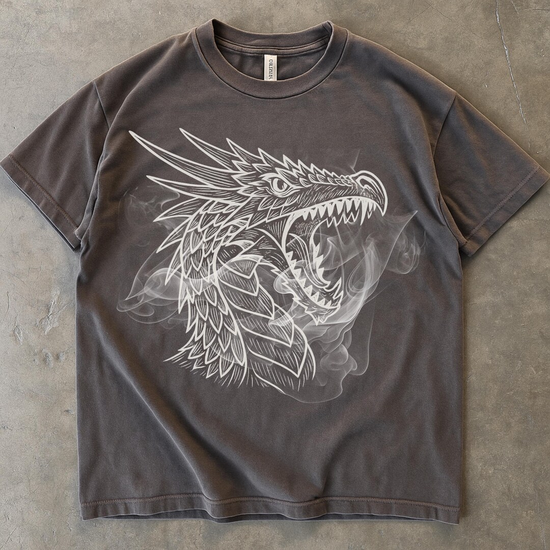Vintage Dragon Fantasy Unisex Garment-dyed T-shirt, Mythical Creature ...