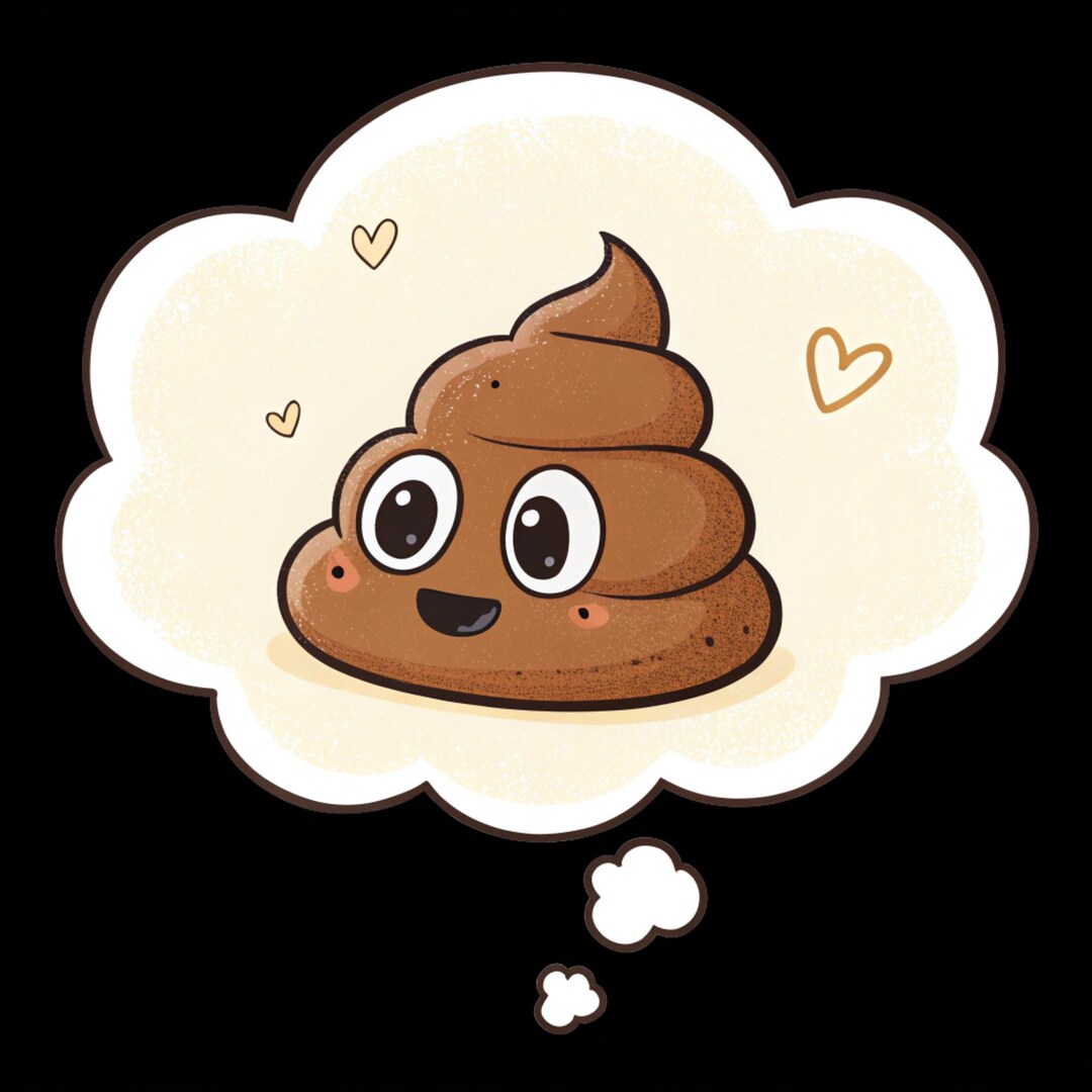 5 Digital PDF Files Funny Poop Emoji in Clouds With Bubbles Cartoon ...