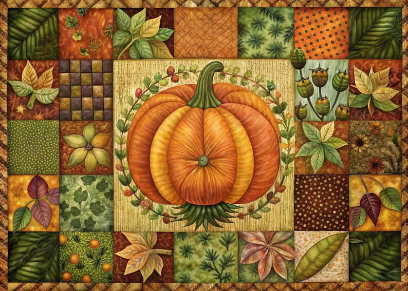 Pumpkin Patch Quilt Printable Set | Halloween Home Decor (PDF Download ...