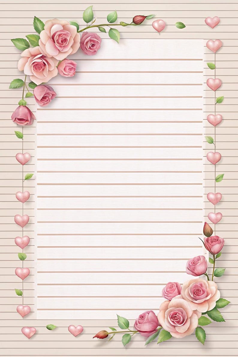 Beautiful Planner & Journal Pages – Flowers, Hearts, Lined |50 ...
