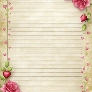 Romantic Stationery: Lined Journal Paper (2x3 Inch PDF) - Etsy