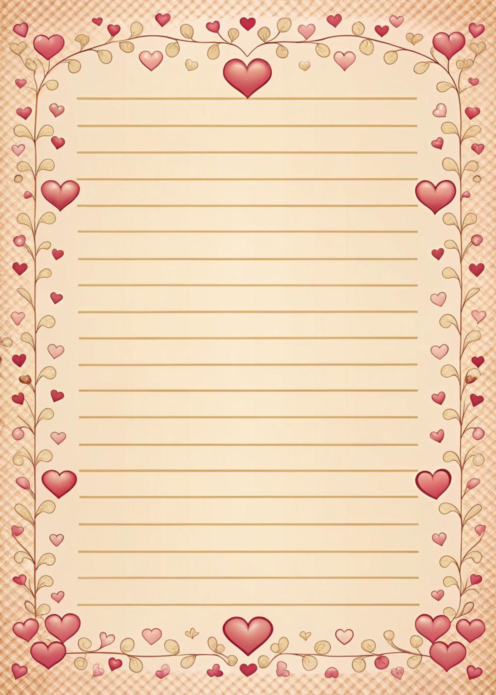 Floral Heart Lined Journal Pages: Printable Planner Inserts (PDF) - Etsy