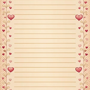 Floral Heart Lined Journal Pages: Printable Planner Inserts (PDF) - Etsy
