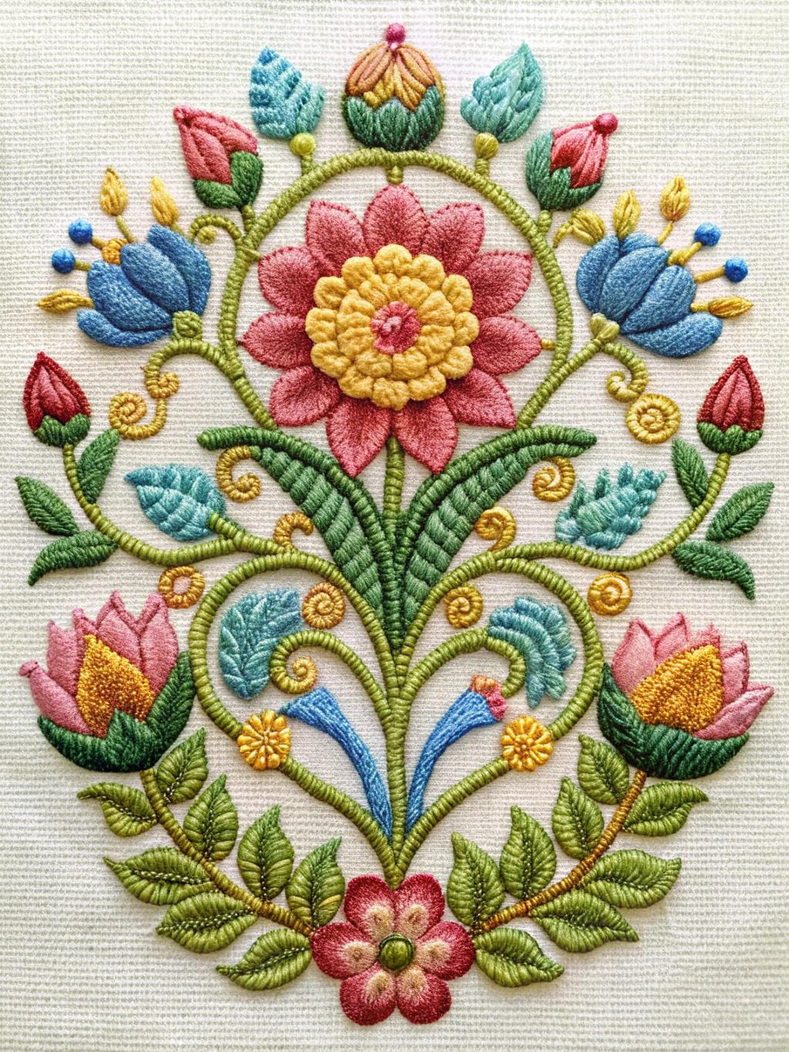 12 Hand Embroidery Art, Floral Embroidery Print, Embroidered Flowers ...