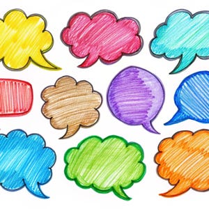 Printable Bubble Word Clouds | Hand-drawn Pencil Art Stickers for ...